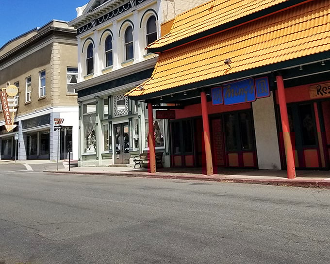 Victorian facades and Western storefronts create a living museum where every building tells a story. No CGI needed—this movie set is actually someone's hometown.