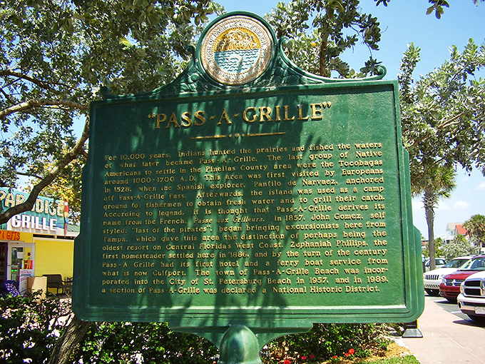 History buffs rejoice! This marker tells the tale of Pass-a-Grille's fascinating past, from Native American fishing grounds to today's charming beach community.