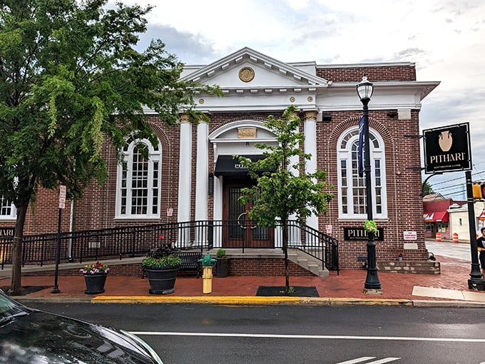 Pithari restaurant brings elegant dining to small-town Delaware, housed in a beautifully restored brick building that whispers "special occasion" without shouting "pretentious."
