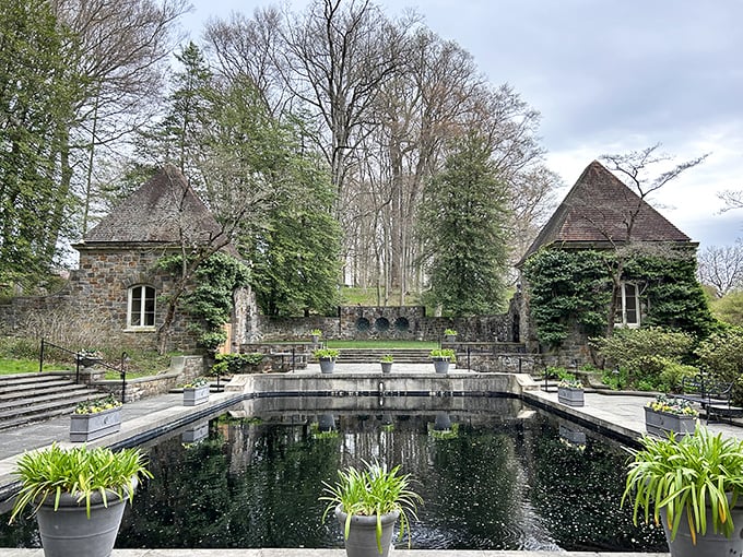 The reflecting pool creates mirror magic that would make Narcissus consider a career change.