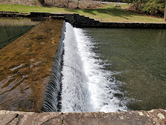 Water therapy, Pennsylvania-style. This spillway doesn't just move water—it somehow manages to wash away your worries too.