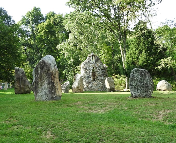Ancient wisdom meets Pennsylvania greenery as these standing stones create a Celtic postcard that whispers, "No passport required."