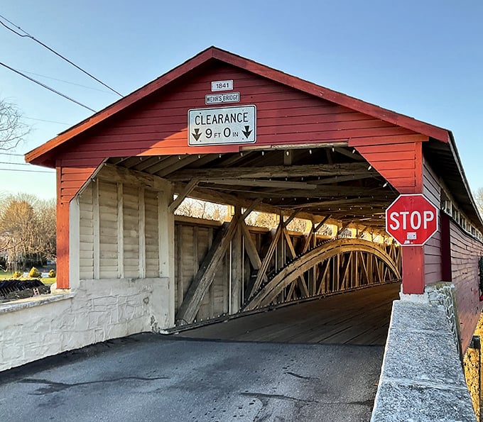 That 9-foot clearance sign isn't just a suggestion—it's the bridge's way of saying, "I was here before monster trucks, and I plan to stay."