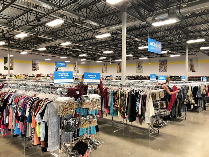 A sea of fashion possibilities awaits in the women's section, where yesterday's trends find new life and new owners.