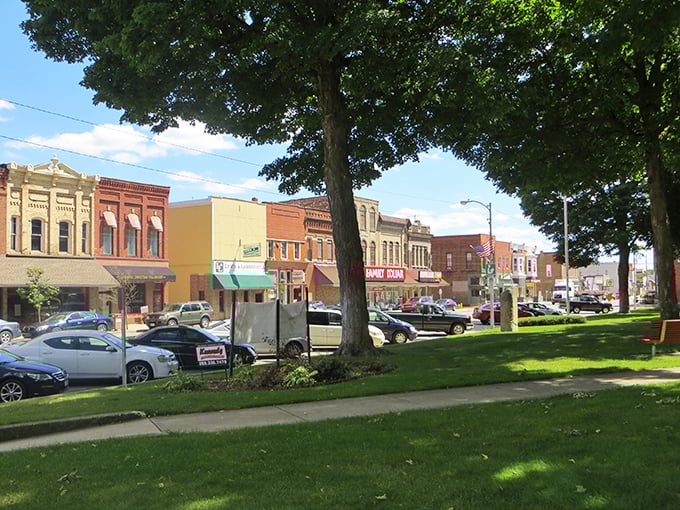 Main Street charm at its finest. These colorful storefronts house family businesses that have served the community for generations.