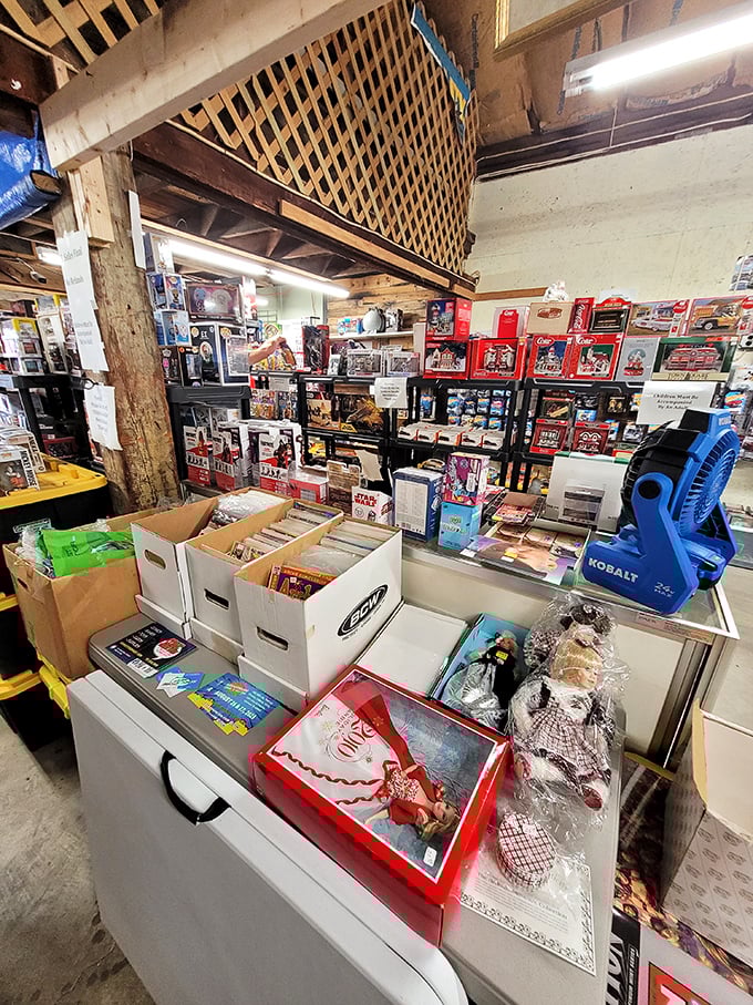 Nostalgia overload! This vendor's collection of Star Wars memorabilia and vintage toys might just make you forget your adult responsibilities for a while.