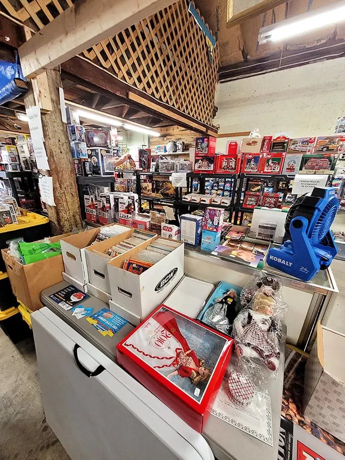 Nostalgia overload! This vendor's collection of Star Wars memorabilia and vintage toys might just make you forget your adult responsibilities for a while.