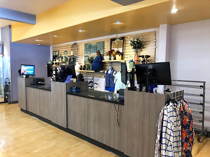 Modern checkout counters prove thrifting has gone upscale – like finding pearls at garage sale prices.