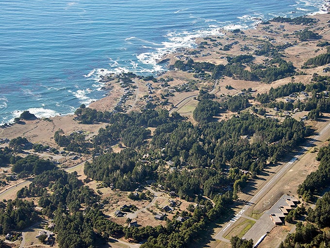 Nature's masterclass in community planning. From above, Sea Ranch reveals its genius—homes that complement rather than compete with the landscape.