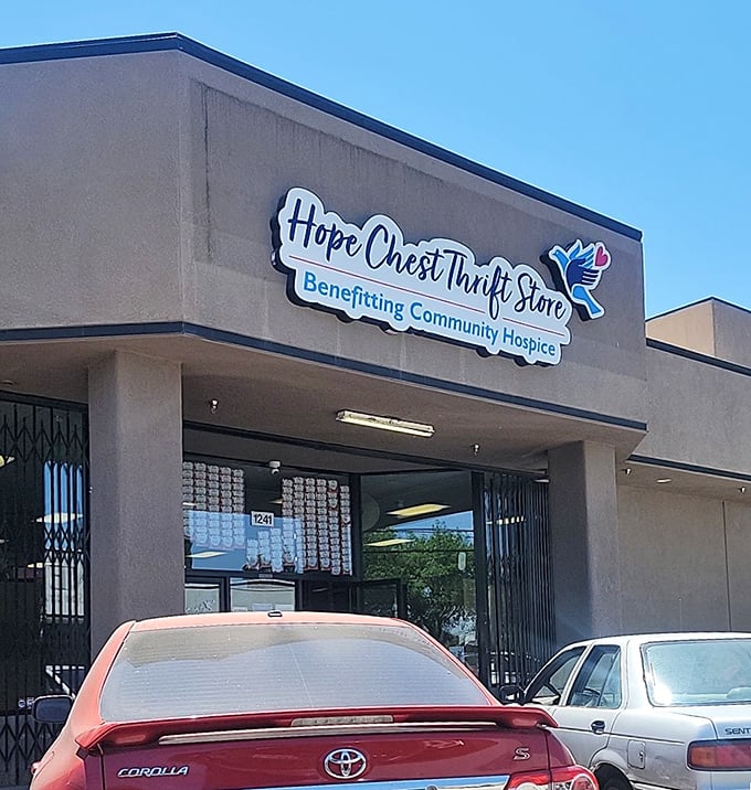 That iconic blue sign promises more than just shopping—it's an invitation to treasure hunting with purpose.