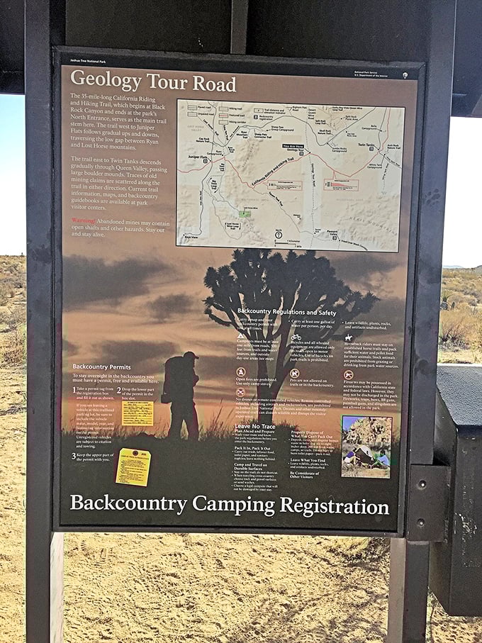 The roadmap to another world. This information board might as well say "Abandon all cell service, ye who enter here" – your GPS won't help you now!