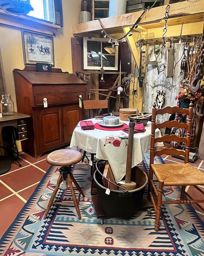Step into a perfectly curated time capsule where every corner tells a story. That secretary desk has probably seen more history than most history books.