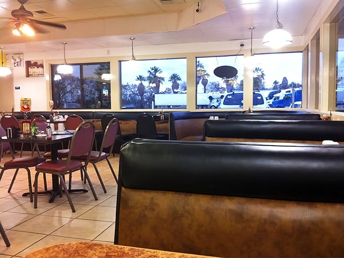Classic diner comfort with no pretension—just booths where countless California mornings have started right, bathed in natural light.