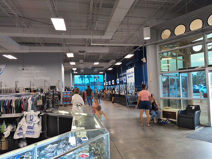 Step inside and the treasure hunt begins. This isn't your grandmother's church basement sale—it's thrifting elevated to an Olympic sport.