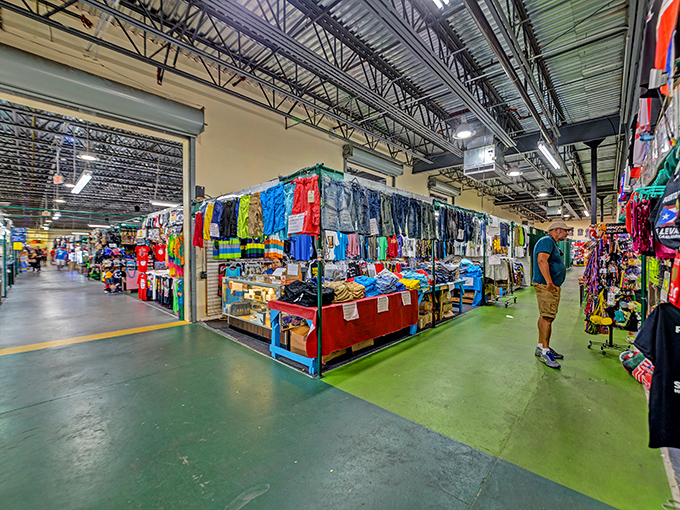 Inside, the market unfolds like a treasure map with color-coded pathways guiding you through this indoor bazaar of possibilities.