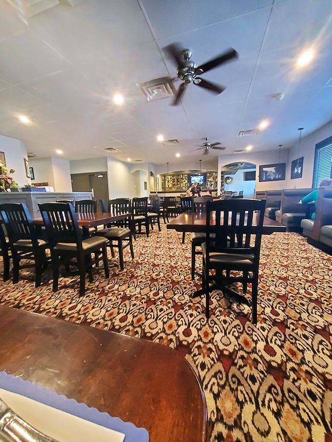 Step inside to a dining room that strikes the perfect balance—fancy enough for date night, comfortable enough that you won't worry about using the wrong fork.