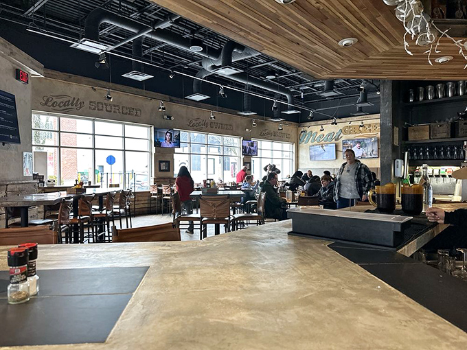 Inside, the "Locally Sourced" ethos isn't just wall decoration—it's the philosophy that makes every bite at Flip Side taste like Ohio at its finest.
