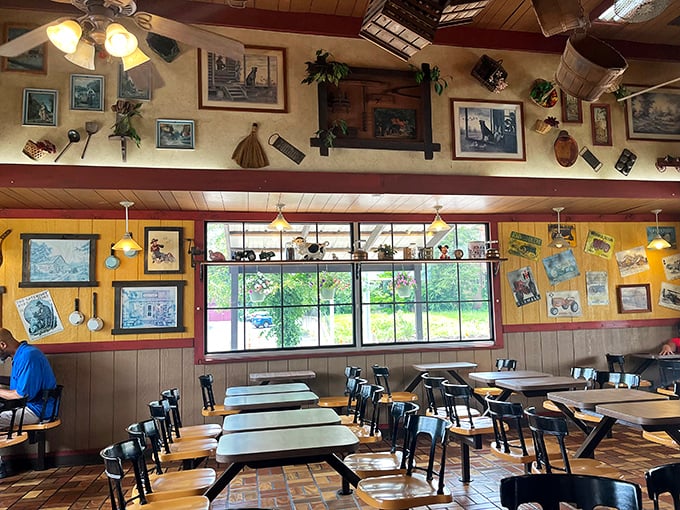 Step inside and you're transported to a simpler time, where wood paneling and nostalgic decor create the perfect backdrop for burger bliss.