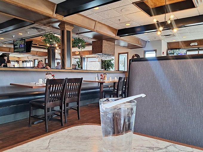 Classic diner ambiance done right – where booths aren't just furniture but time machines to when conversations happened face-to-face, not screen-to-screen.