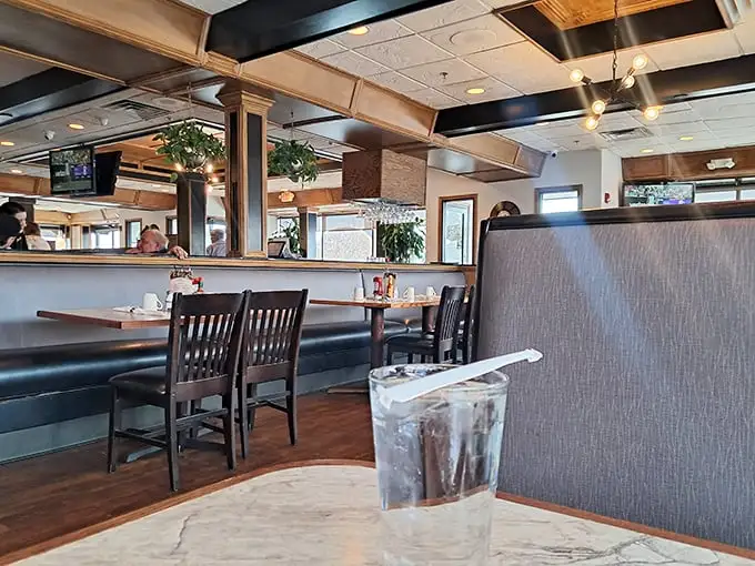 Classic diner ambiance done right – where booths aren't just furniture but time machines to when conversations happened face-to-face, not screen-to-screen.