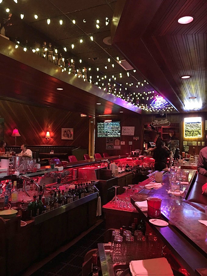 Step into the warm glow of string lights and wood paneling – Wisconsin's version of mood lighting that whispers, "Stay awhile, friend."
