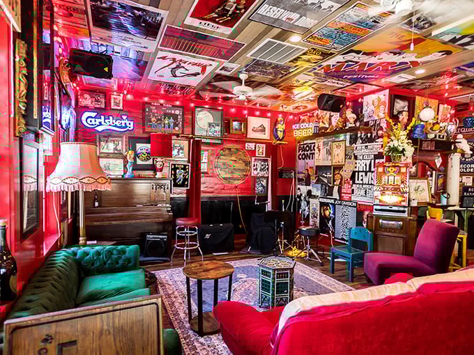 Step inside and your senses go into overdrive. Every inch of wall and ceiling space tells a story – it's like rock and roll had a baby with a seafood shack.