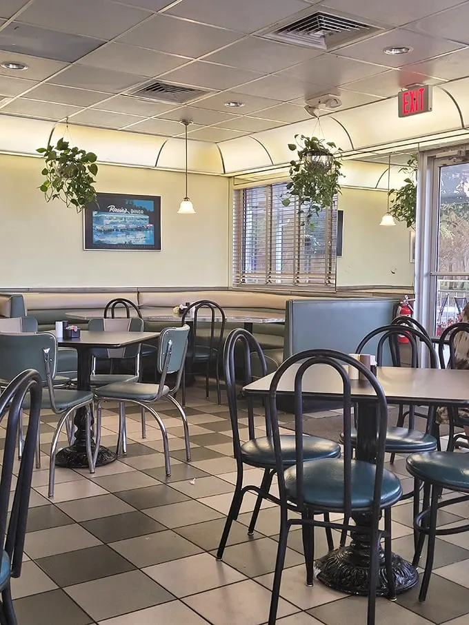 Inside, the checkered floor and cozy booths transport you to simpler times, when calories weren't counted and coffee refills were the highlight of meaningful conversation. 