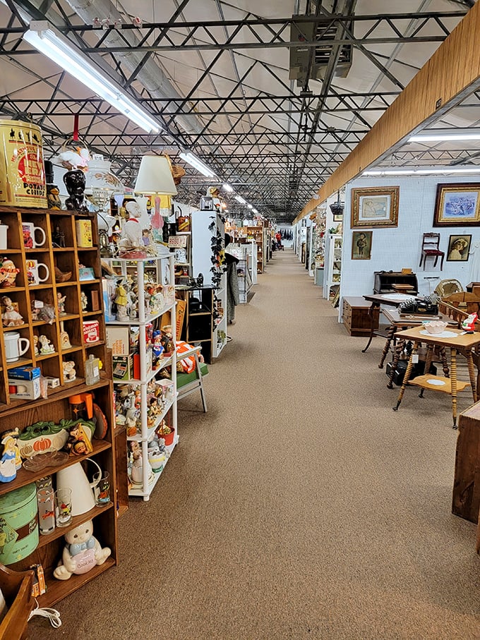 Step inside and prepare to lose track of time. Long, inviting aisles stretch before you like a museum where everything's actually for sale.