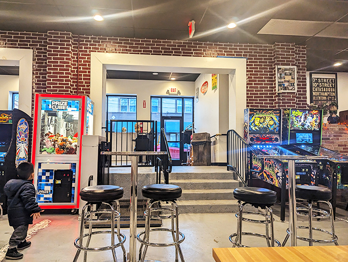 Where arcade games meet appetite! This nostalgic corner feels like stepping into the pizza joints of your childhood—just with better pizza.