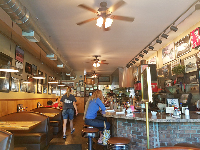 Where memories are made and calories don't count. The narrow, photo-lined interior feels like dining in your favorite uncle's time capsule.