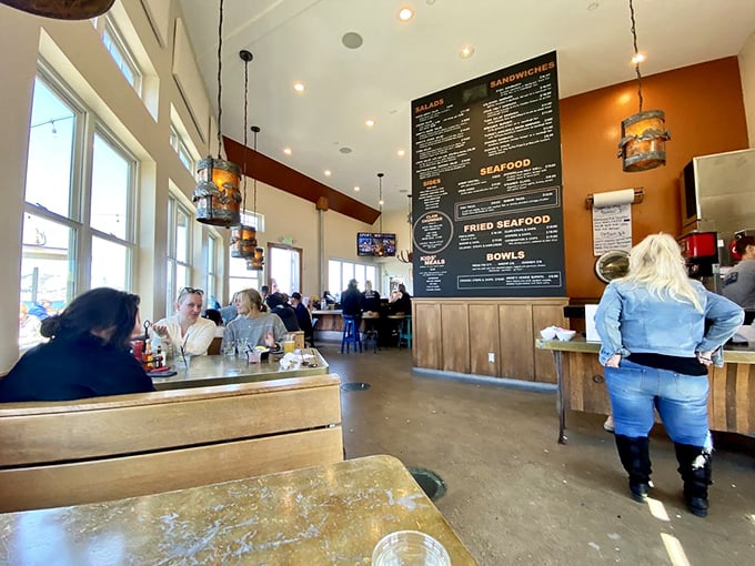 Inside, the bright, airy space feels like your cool friend's beach house – if they happened to serve incredible seafood.