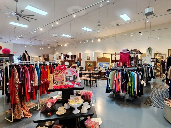 Not your grandmother's cluttered thrift shop. This meticulously organized interior could make Marie Kondo weep with joy while still sparking plenty of shopping excitement.