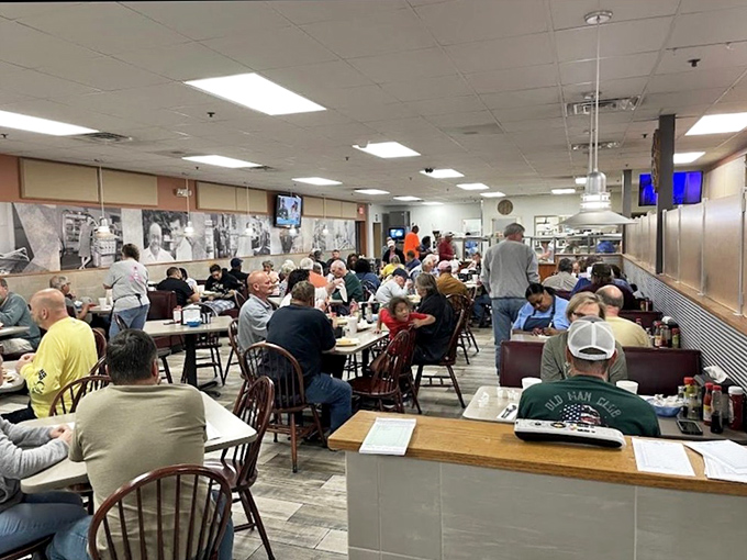 Where locals gather to start their day right. The packed dining room isn't just about eating—it's about community, conversation, and country ham.