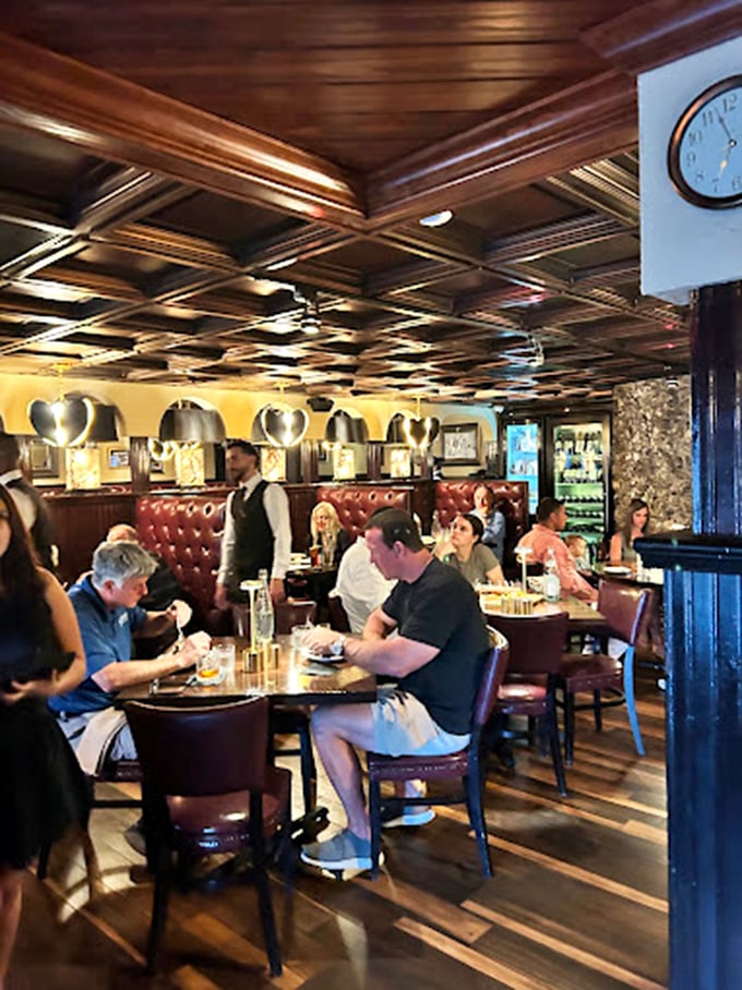 Step inside and discover why burgundy leather and dim lighting never go out of steakhouse style.