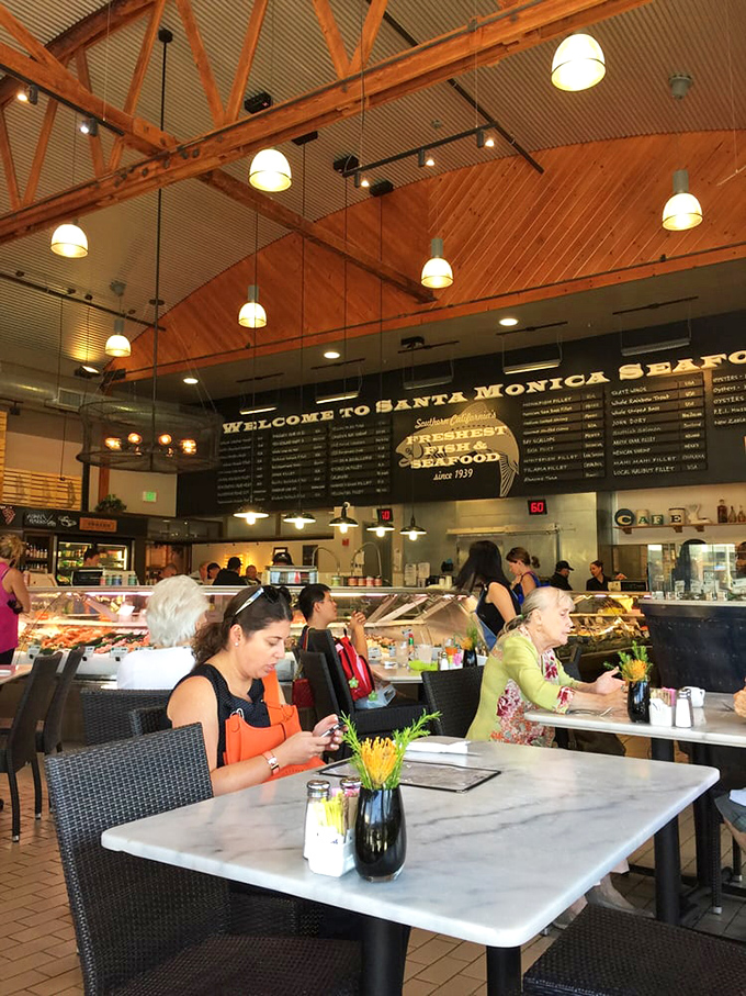 Where wooden beams meet oceanic dreams. The market's interior manages that rare feat—making a commercial space feel like a fisherman's welcoming home.