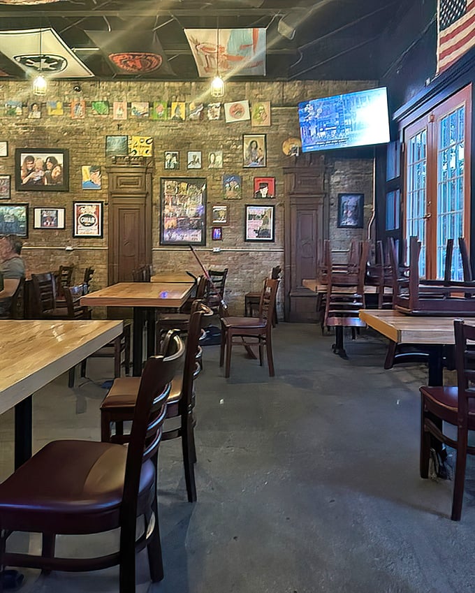 Inside, brick walls adorned with eclectic memorabilia create the perfect backdrop for meat-induced euphoria. Like a barbecue fever dream, but real.