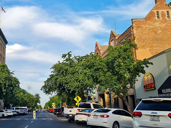 Main Street's vibrant scene offers the perfect balance of activity and calm—like finding an oasis where parking doesn't require a second mortgage.