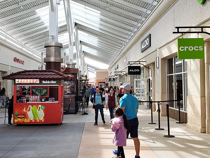 Indoor shopping bliss with skylights that flood the walkways with natural light—nature's way of helping you spot that perfect bargain.