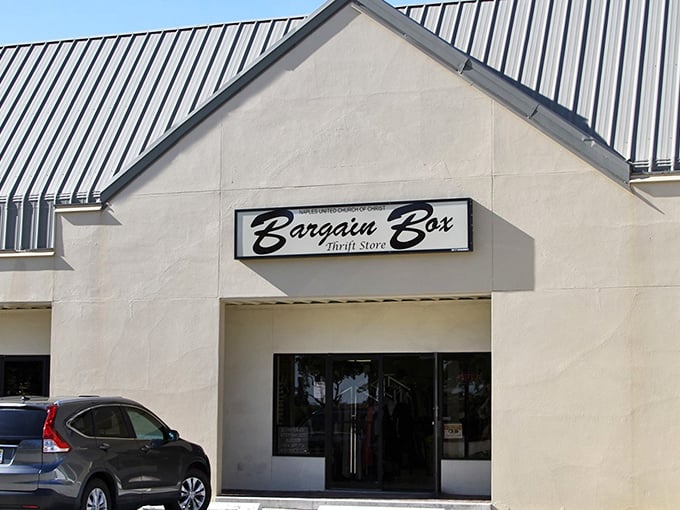 Bargain Box's simple exterior hides a wonderland of thrifty finds—like finding a speakeasy for deal-lovers.