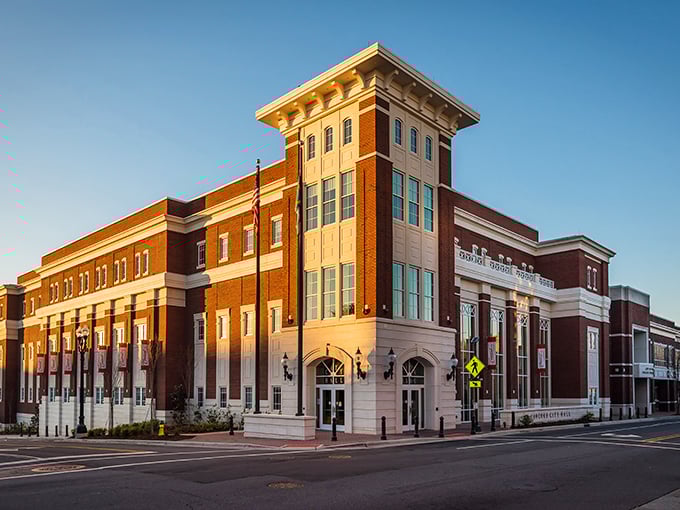 Concord's impressive brick courthouse stands as a testament to small-town grandeur – architecture that makes retirement feel dignified!Concord's impressive brick courthouse stands as a testament to small-town grandeur – architecture that makes retirement feel dignified!