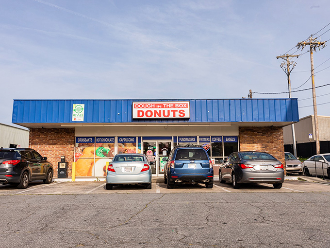 Dough In The Box proves great donuts don't need fancy addresses. This blue-roofed strip mall gem has locals lining up daily!