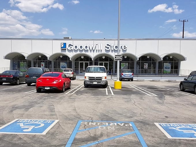 This Goodwill location could easily be mistaken for a department store. The clean lines and spacious parking hint at the organized chaos within.