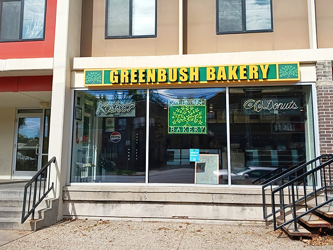 Greenbush Bakery's neon signs promise three essentials: Kosher certification, fresh donuts, and the coffee you'll need after trying "just one more."