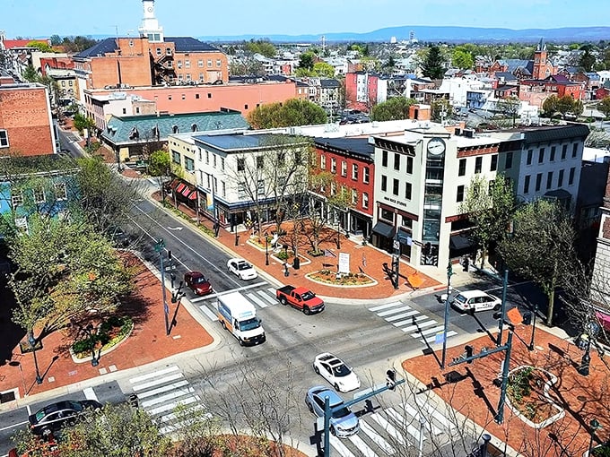Hagerstown's downtown hub buzzes with life beneath blue skies. The perfect blend of historic architecture and modern convenience for budget-conscious retirees.