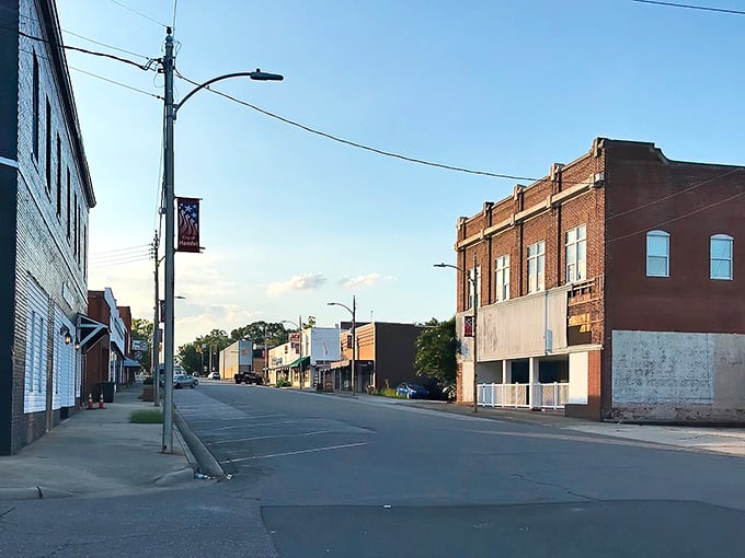 Hamlet's quiet main street invites leisurely strolls and friendly hellos—no rush hour in sight for your retirement years.