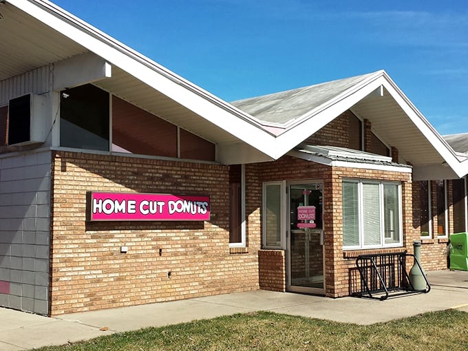 Home Cut Donuts' unassuming brick exterior hides a wonderland of freshly-made treats. Sometimes the plainest packages contain the sweetest surprises!
