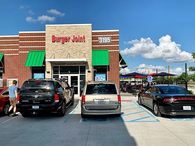 The Burger Joint's no-nonsense exterior houses serious burger business. That parking lot is full for a reason!