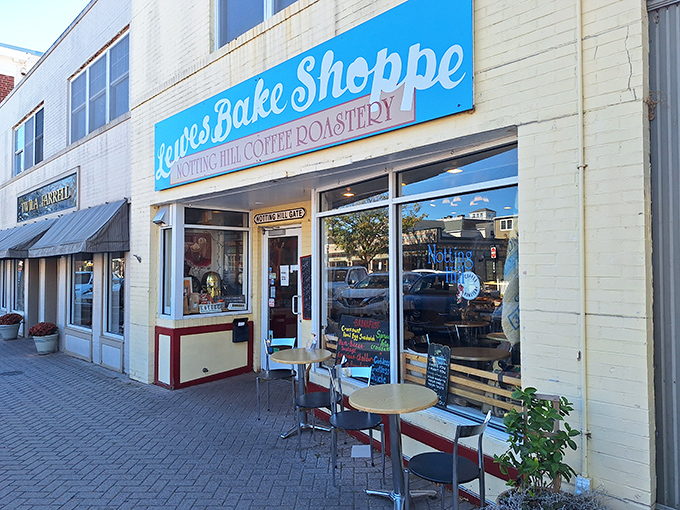 Lewes Bake Shoppe's cheerful blue storefront is like finding the bluebird of happiness—if that bird served exceptional coffee and pastries.