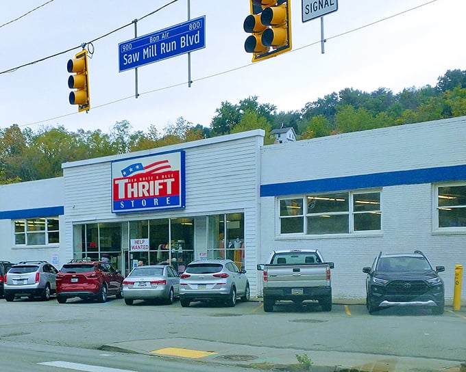 Red, white, blue, and packed with bargains! This Pittsburgh thrift giant on Saw Mill Run Boulevard never disappoints.