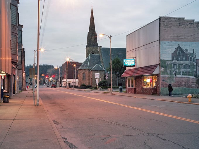 As dusk settles over Steubenville, the church spire stands sentinel over brick buildings that have witnessed generations of Ohio River stories.